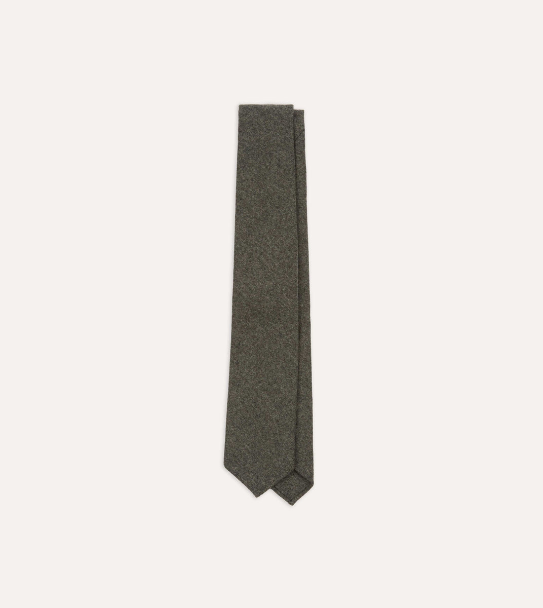 Grey Brushed Solid Hand Rolled Wool Tie – Drakes