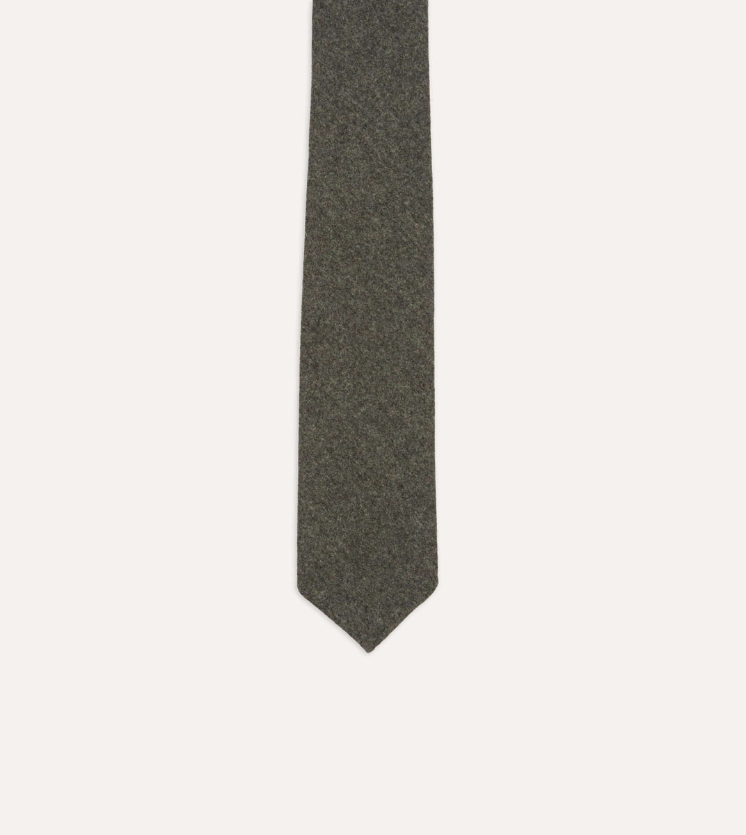Grey Brushed Solid Hand Rolled Wool Tie – Drakes