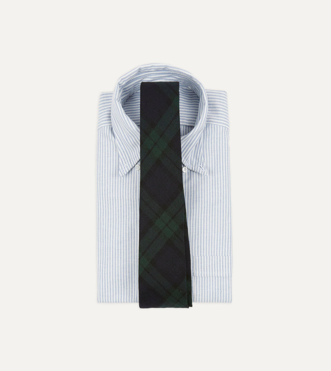 Blackwatch Check Hand Rolled Wool Tie – Drakes