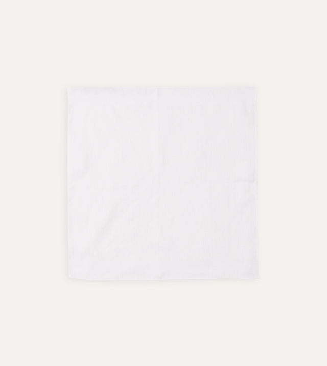 White Linen Pocket Square – Drakes