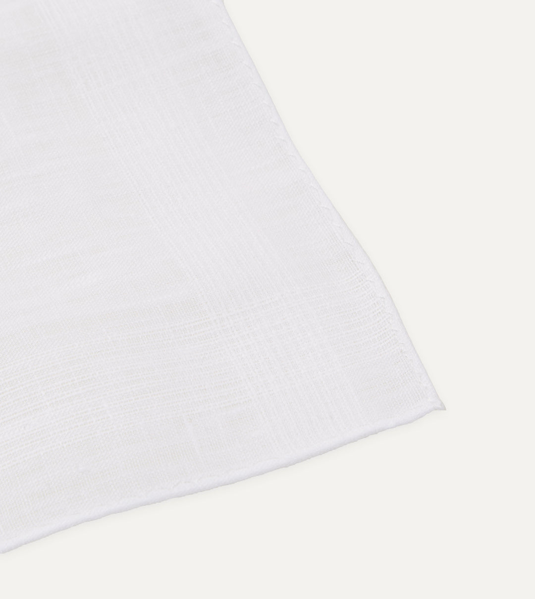 White Linen Pocket Square – Drakes
