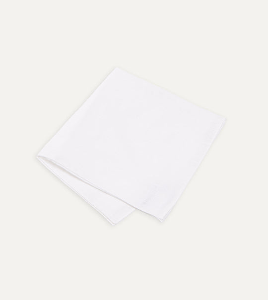 White Linen Pocket Square – Drakes