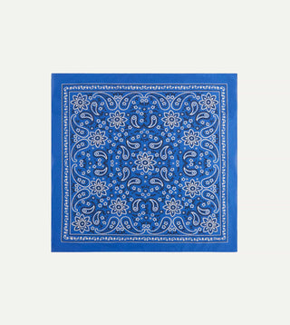 Blue Paisley Print Cotton Bandana – Drakes