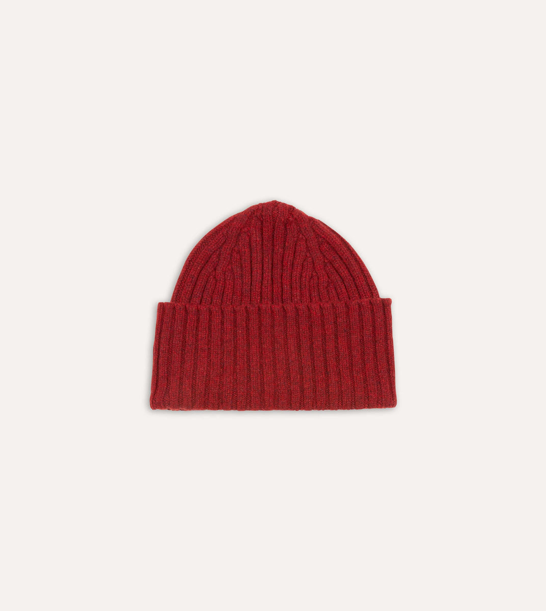 Red Lambswool Ribbed Knit Cap – Drakes