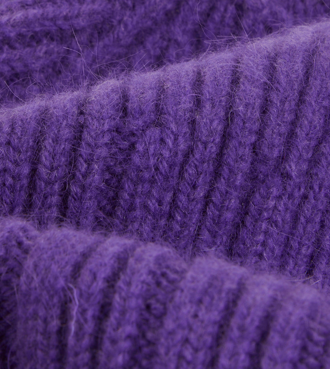 Purple Angora Lambswool Ribbed Knit Cap – Drakes