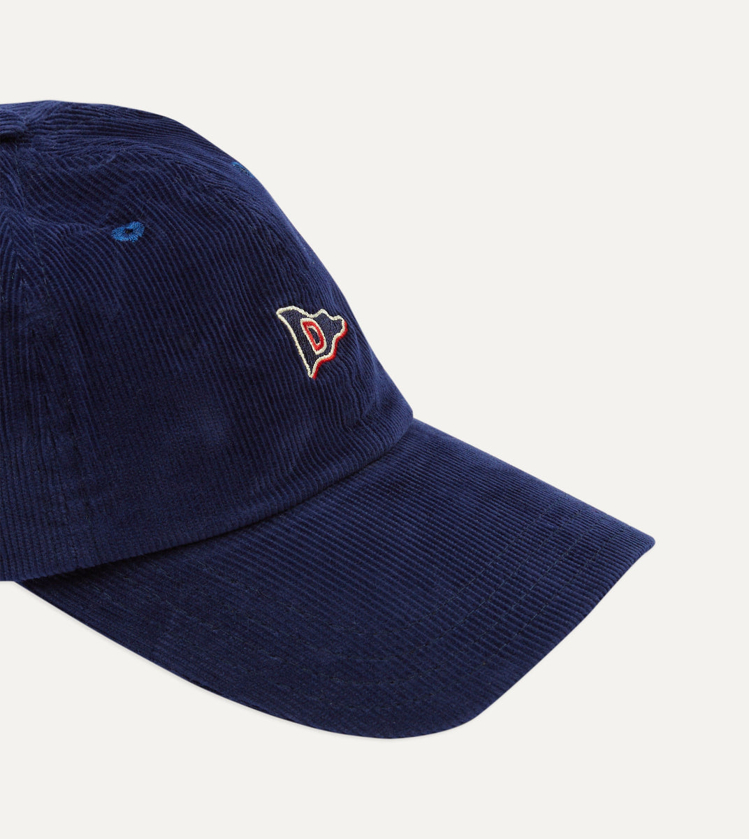 Navy 'D' Flag Emblem Cotton Corduroy Baseball Cap – Drakes