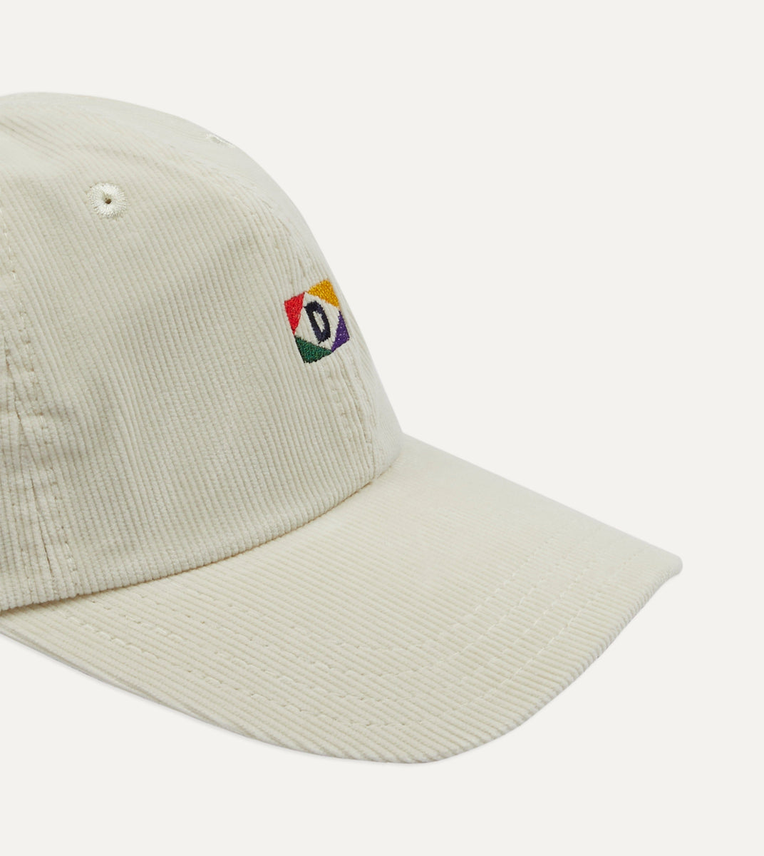 White 'D' Emblem Cotton Corduroy Baseball Cap – Drakes