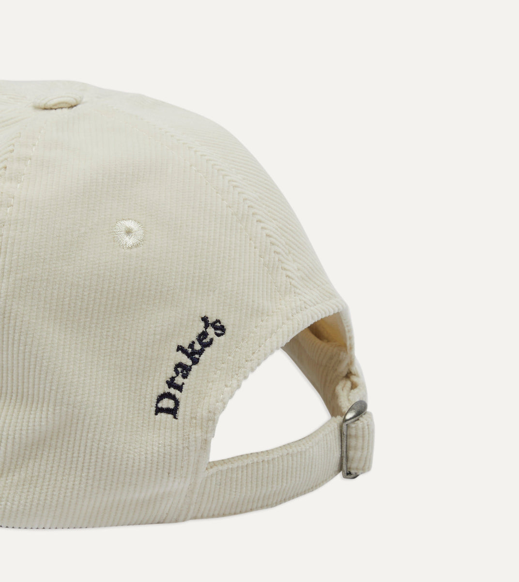 White 'D' Emblem Cotton Corduroy Baseball Cap – Drakes