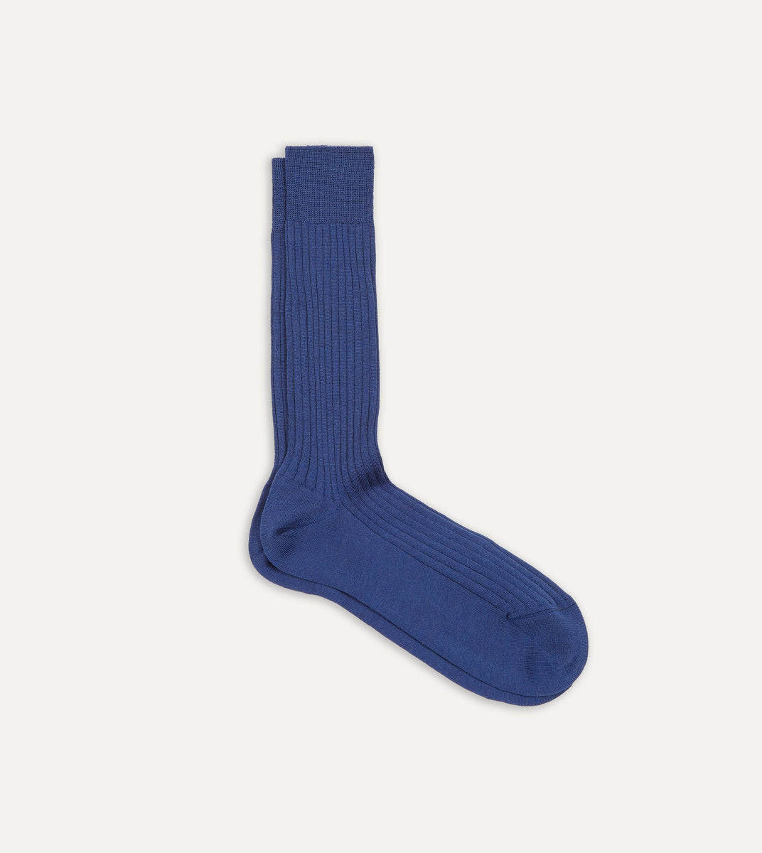 Blue Wool Mid-Calf Socks – Drakes