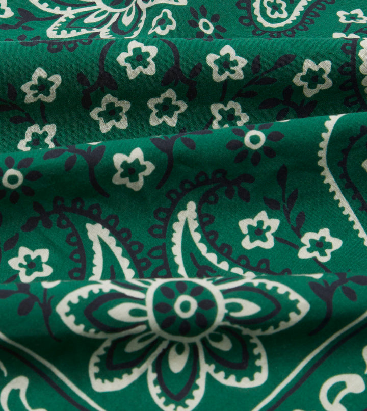 Green Paisley Print Cotton Bandana – Drakes