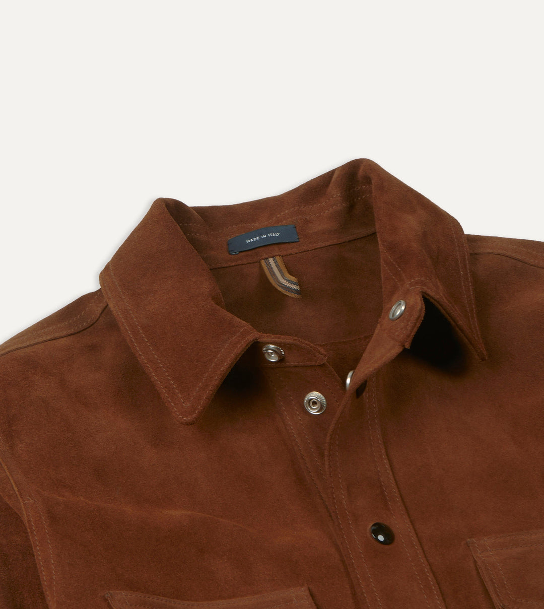 Brown Roughout Suede Overshirt – Drakes
