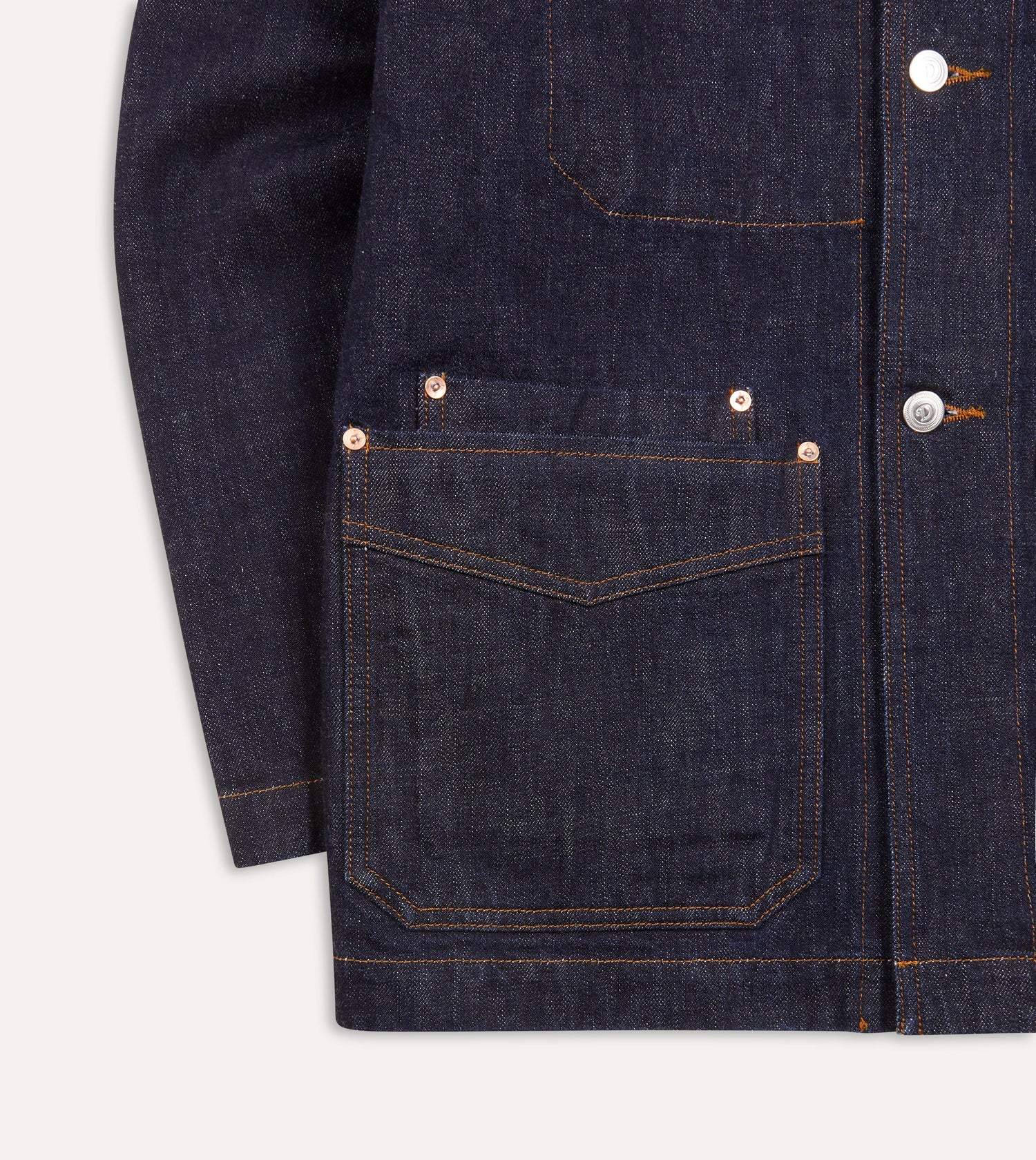 Indigo Rinse Denim Five-Pocket Chore Jacket – Drakes