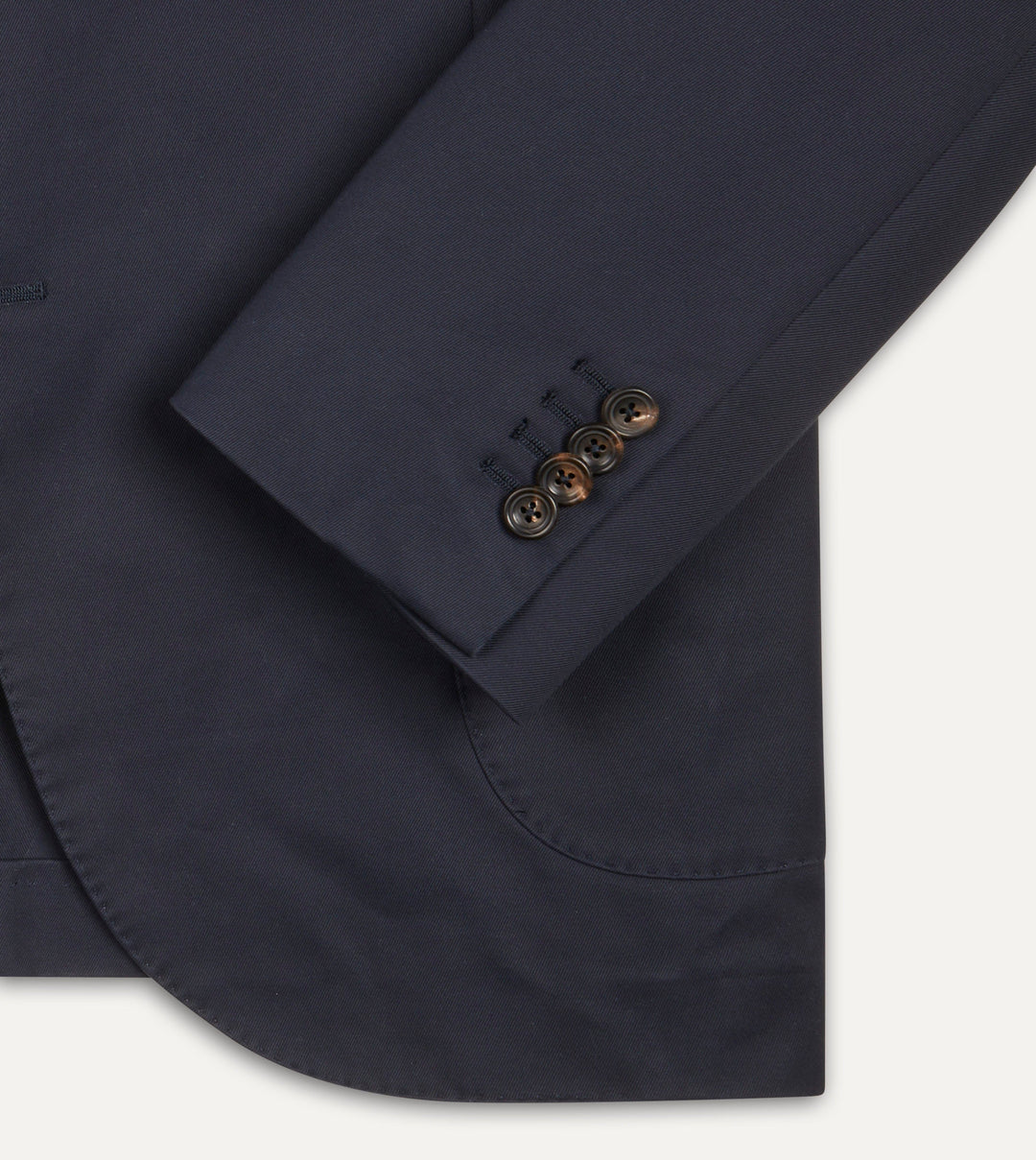 Navy Cotton Drill Tailored Jacket – Drakes