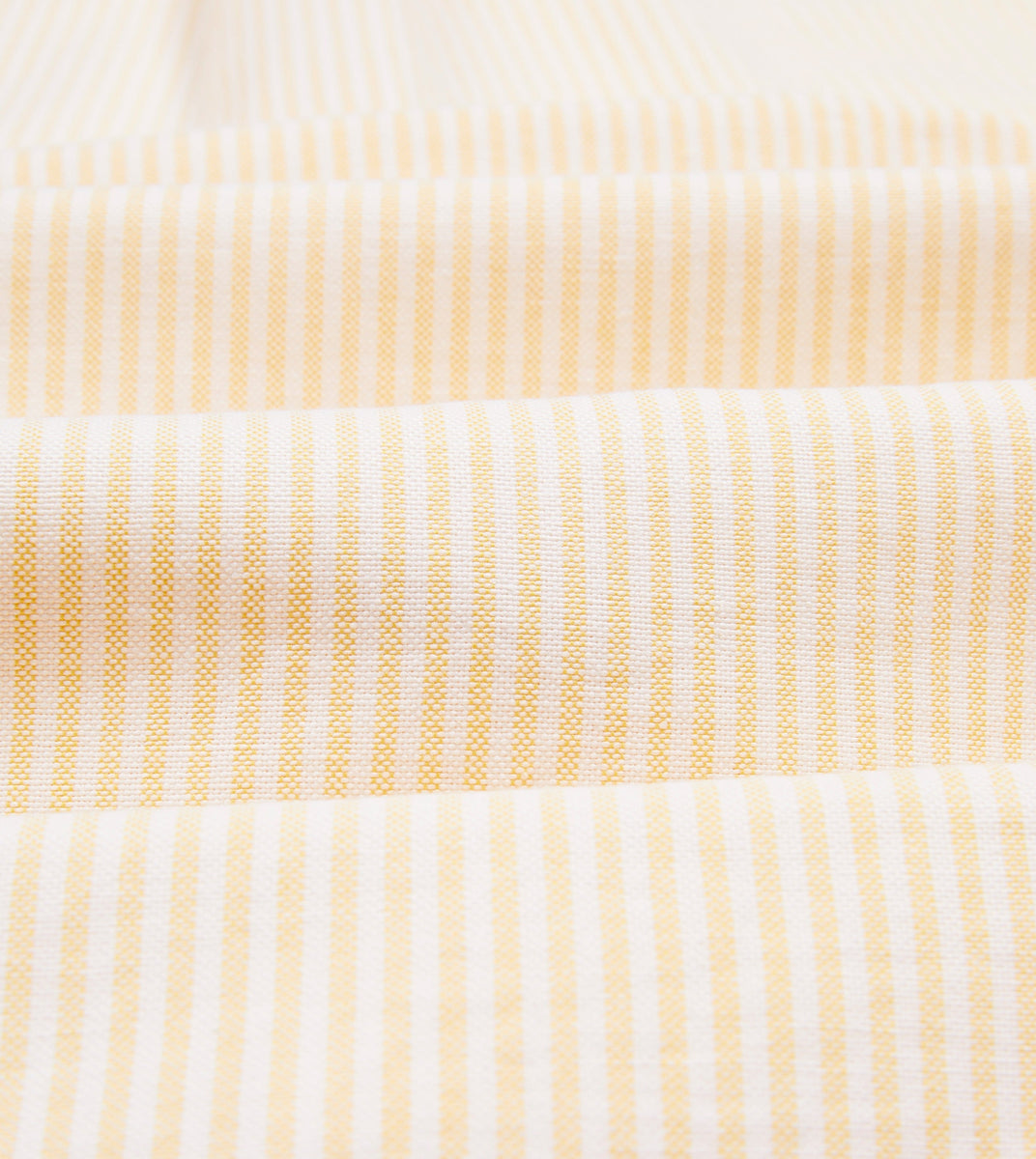 Yellow Ticking Stripe Cotton Oxford Cloth Button-Down Shirt – Drakes
