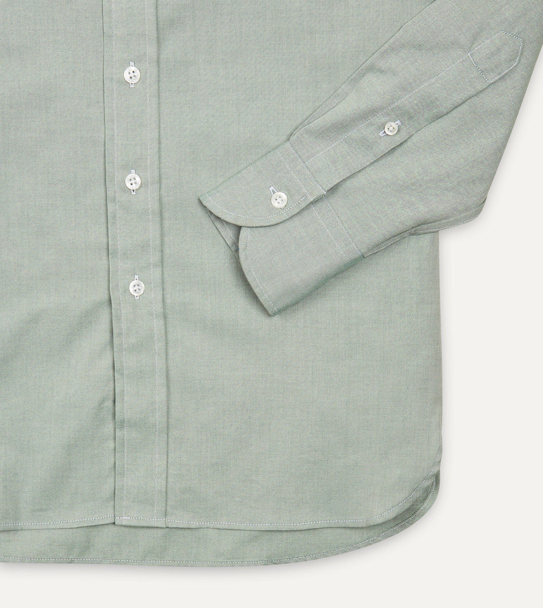 Green Pinpoint Oxford Cotton Cloth Button-Down Shirt – Drakes