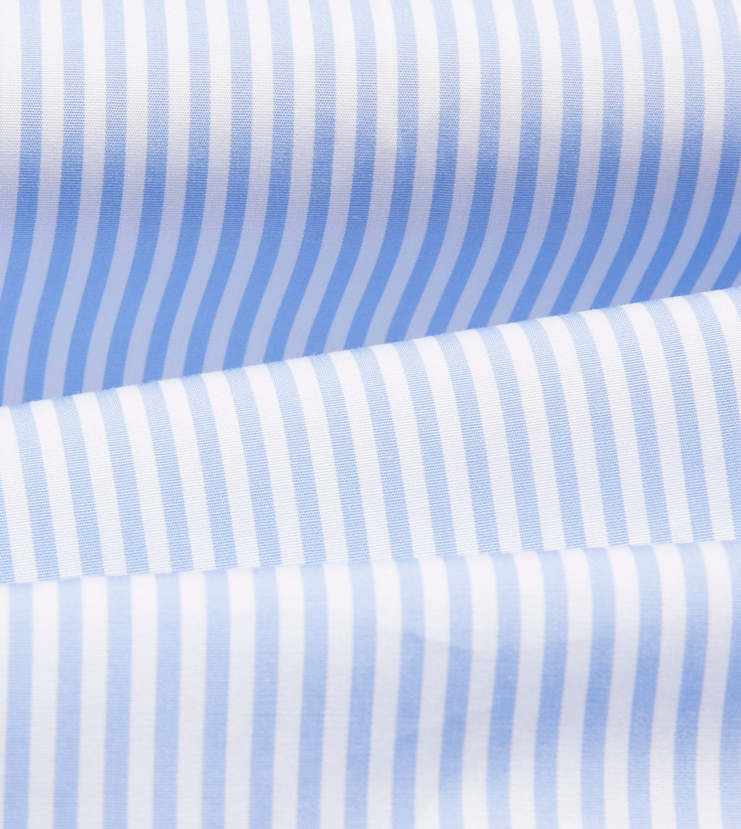 Sky Blue and White Bengal Stripe Spread Collar Cotton Poplin Shirt – Drakes