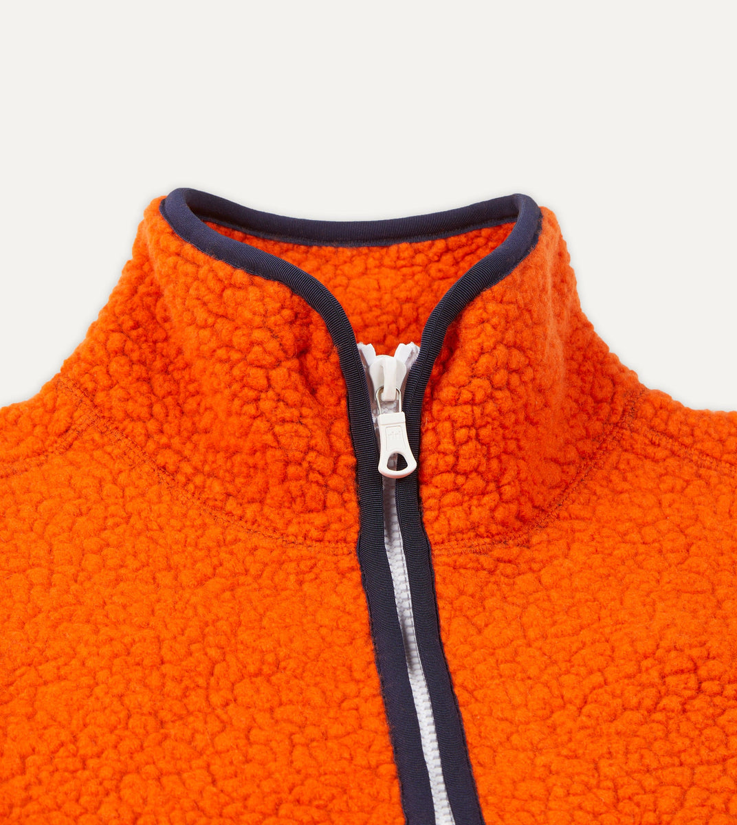 Orange Boucle Wool Zip Fleece Jacket – Drakes