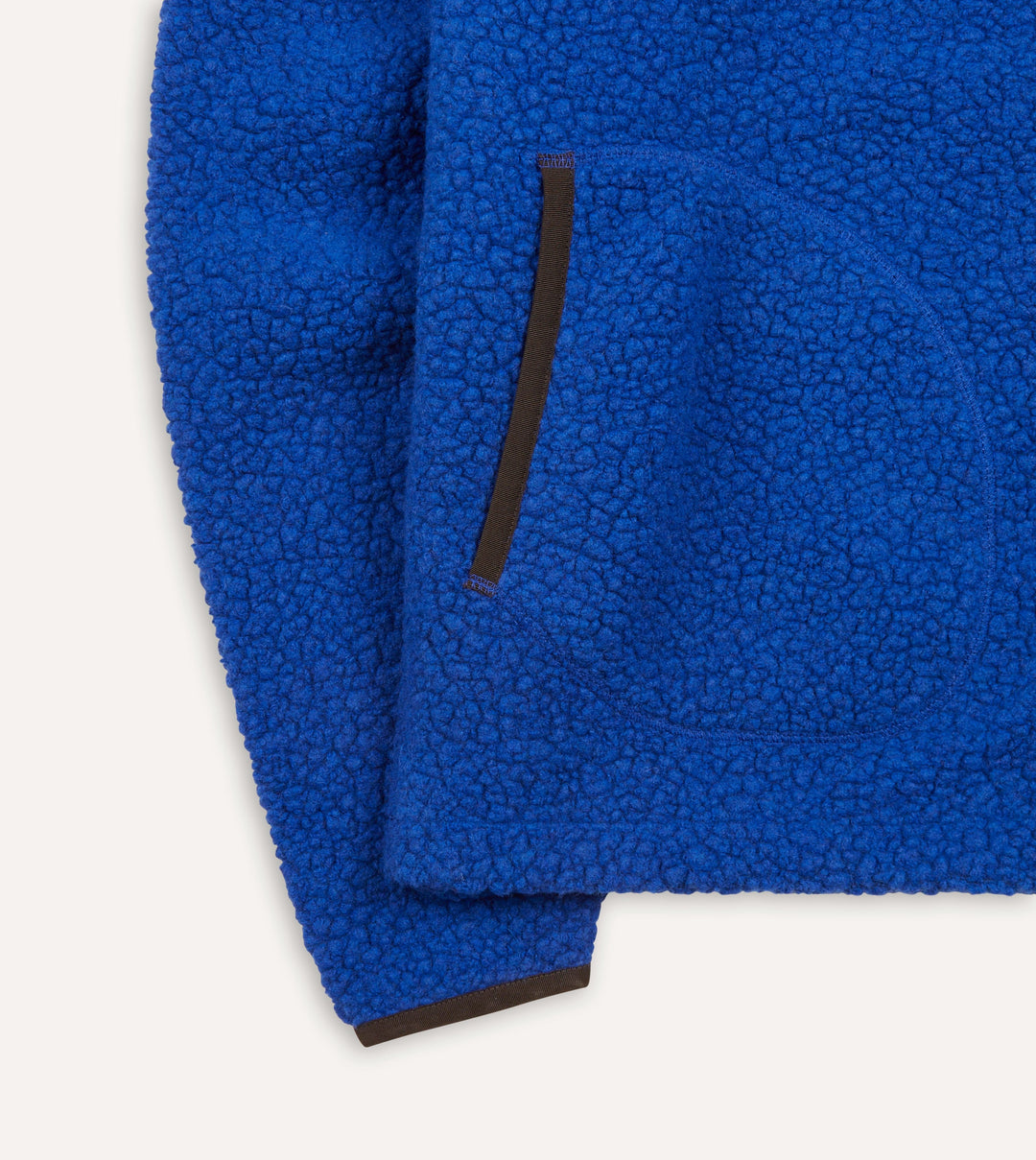 Blue Boucle Wool Zip Fleece Jacket – Drakes