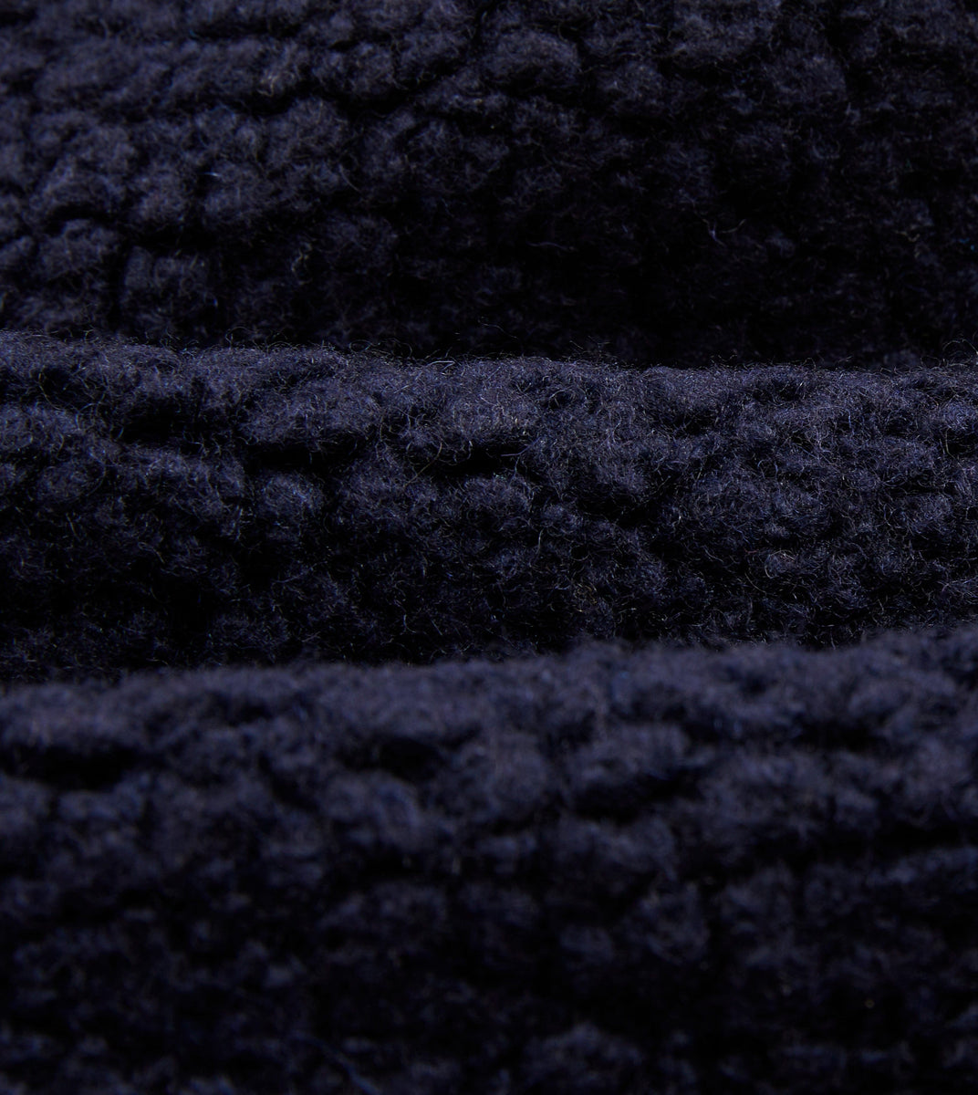 Navy Boucle Wool Zip Fleece Jacket – Drakes