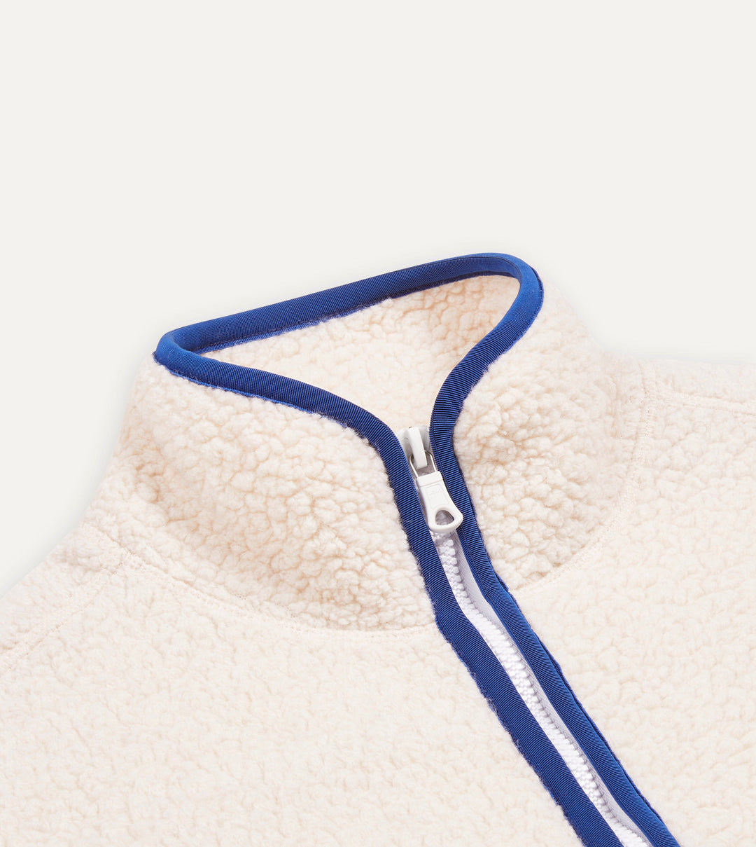 Ecru Boucle Wool Zip Fleece Jacket – Drakes