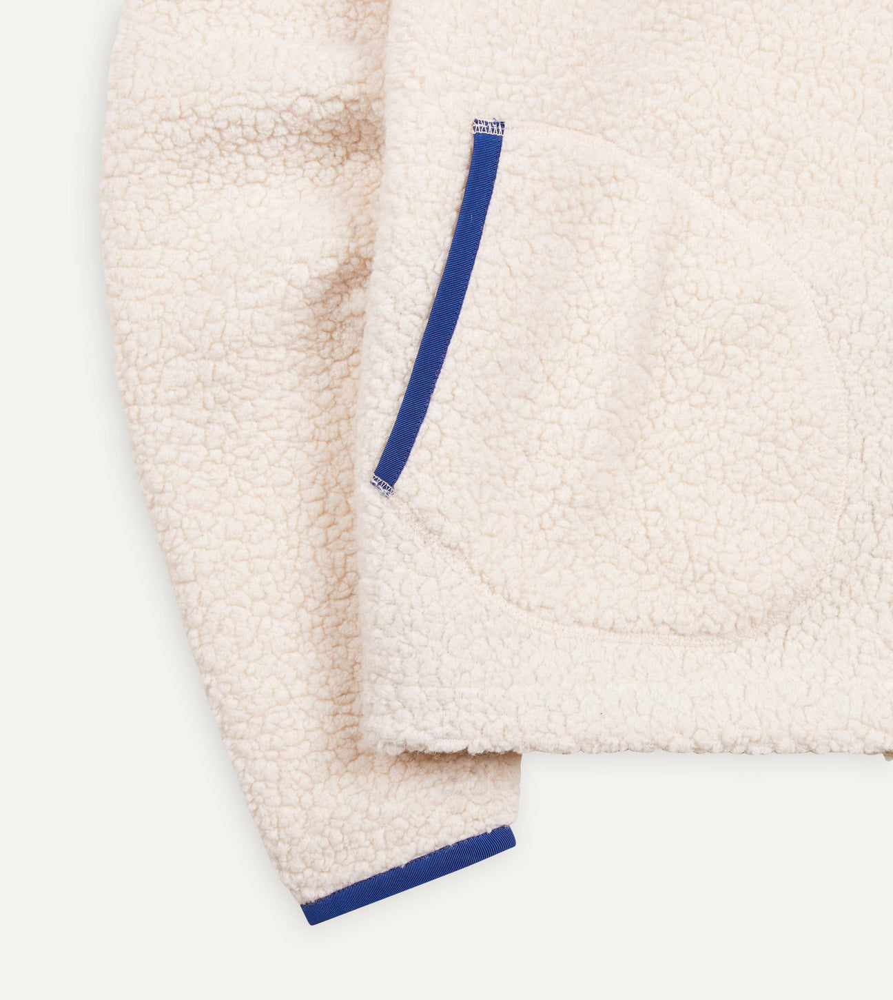 Ecru Boucle Wool Zip Fleece Jacket – Drakes